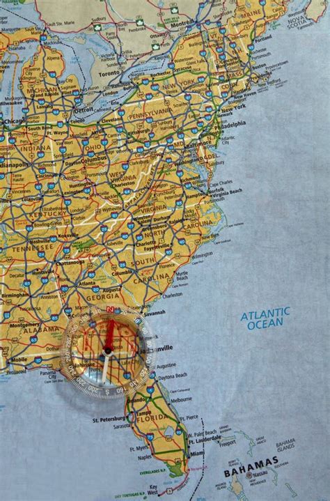 Map And Compass Stock Image Image Of Direction Eastern 12513903