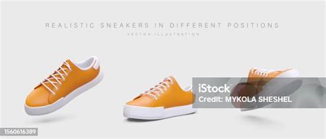 사실적인 운동화 다른 측면에서 볼 수 있습니다 끈이 달린 세련된 현대 신발 3차원 형태에 대한 스톡 벡터 아트 및 기타 이미지 3차원 형태 신발 스포츠 신발 Istock