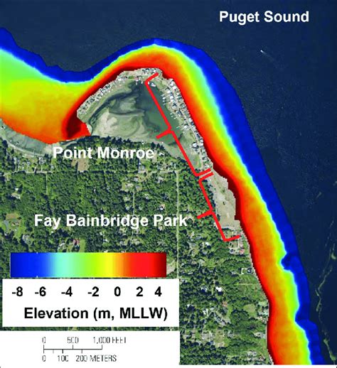 Interpolated Bathymetry From Acoustic Survey And Topographic Data At Download Scientific