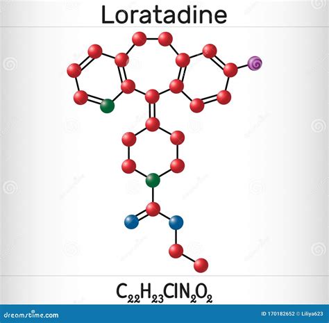 Loratadine C22h23cln2o2 Molecule It Is Antihistamine Is Used To Treat