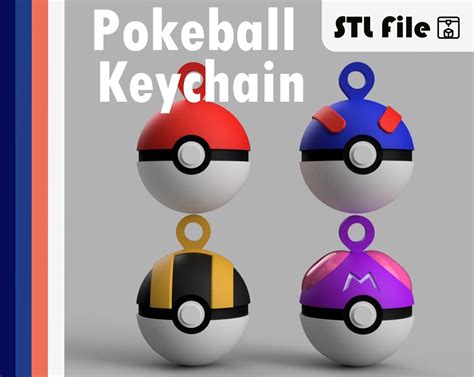 Pokemon Pokeball Keychain Bundle Stl 3d Print File Etsy