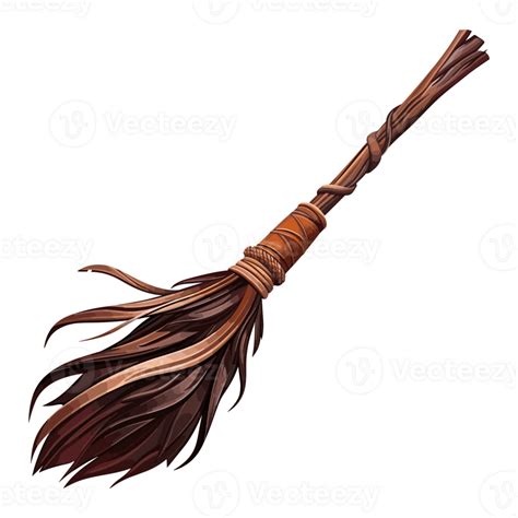 Magic Witch Broomstick Halloween And Witchcraft Item Hand Drawn
