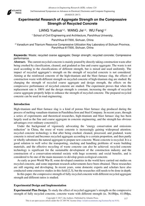 Pdf Experimental Research Of Aggregate Strength On The Compressive