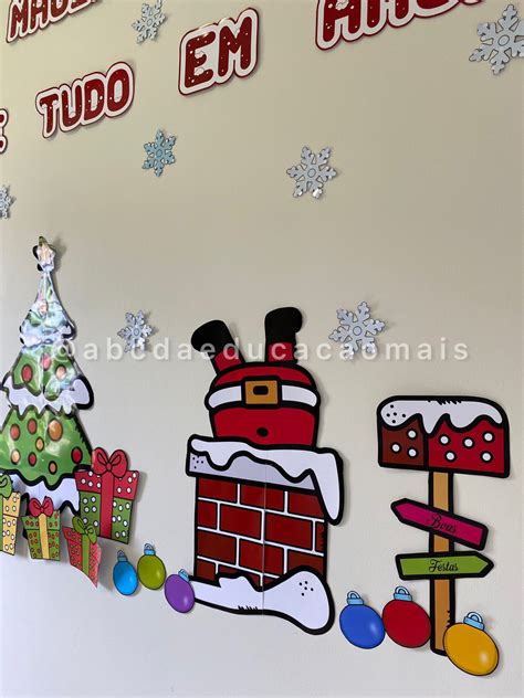 Decoração Sala de Aula Painel Natal Decoração Natalina