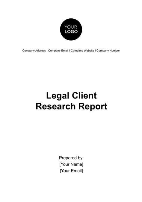 Free Legal Client Research Report Template To Edit Online