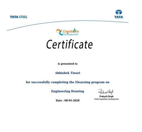 Abhishek Tiwari On Linkedin Successfully Completing The Elearning Program On Engineering Drawings