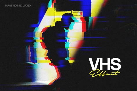 Vhs 글리치 사진 효과 프리미엄 Psd 파일