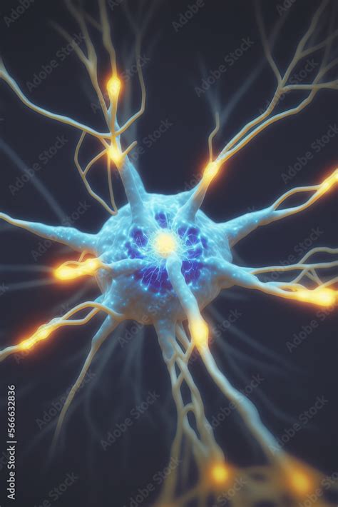 Illustration Of Neuron Or Active Nerve Cell Is An Electrically Excitable Cell Human Brain