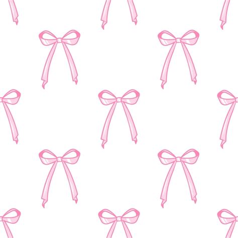Premium Vector Cute Coquette Seamless Pattern Seamless Pink Ribbon