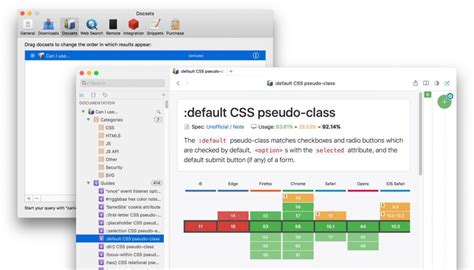 Html Css Can I Use Dash Docset