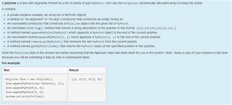 solved a polyline is a line with segments formed by a list