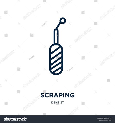 Scraping Icon Dentist Collection Thin Linear Stock Vector Royalty Free