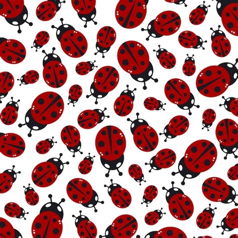 Premium Vector Vector Seamless Pattern With Ladybug