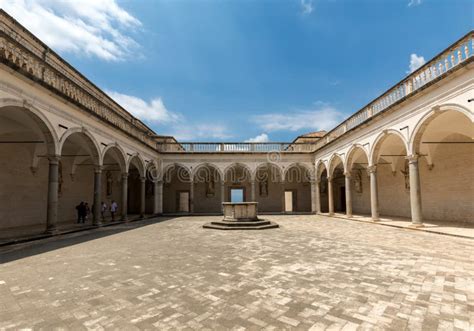 Cloister Of Benedictine Abbey Of Montecassino Italy Editorial