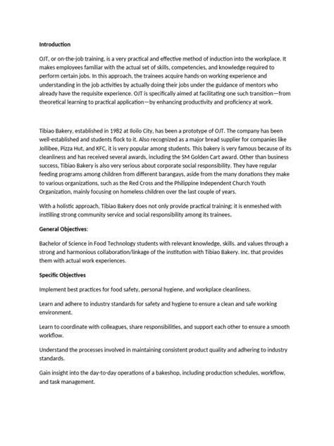 Ojt Introduction Pdf