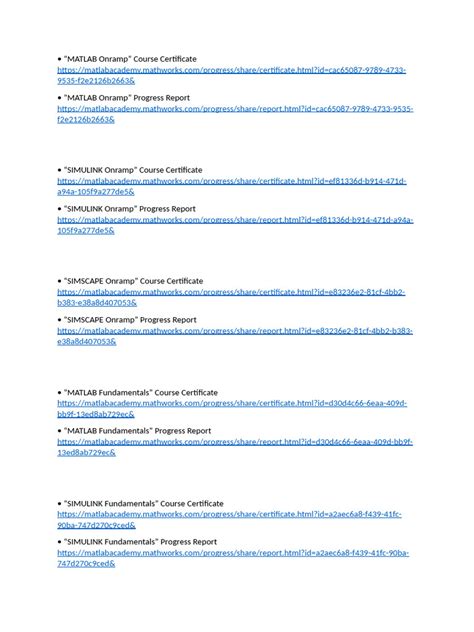 Matlab Course Certificateandprogress Report Pdf Matlab Course Certificateandprogress Report Pdf
