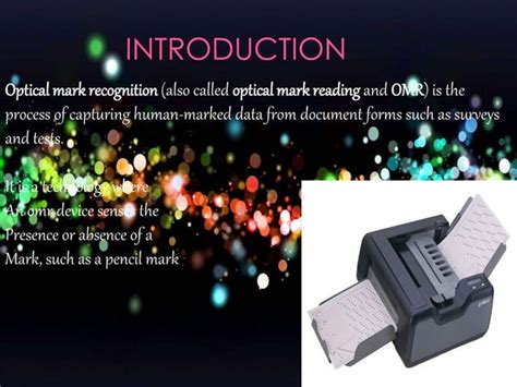 Optical Mark Recognition Pptx Technology And Computing