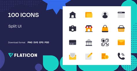 Split UI Icon Pack Color Fill 100 SVG Icons