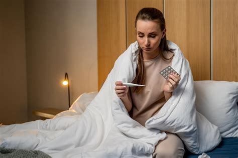 Premium Photo A Sick Fluridden Young Woman A Girl Has A Headache She