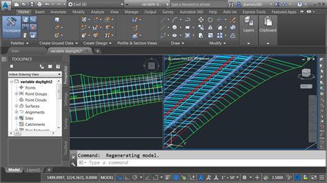 Modeling A Civil 3d Corridor With Variable Slope Daylight Youtube