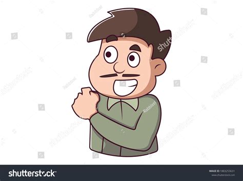 Vector Cartoon Illustration Man Smiling Isolated Stock Vector Royalty