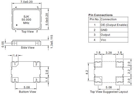 Smd 7050 Crystal Oscillator Spxo Sjk Spxos