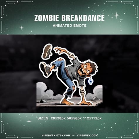 Funny Zombie Breakdance Animated Emote Halloween Twitch Emoji  Etsy