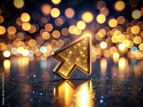 Elegant Gold Cursor On Night Background Perfect For Digital Design