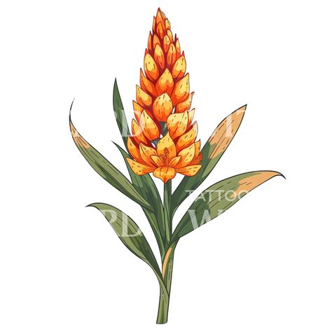 Radiant Ginger Torch Flower Tattoo Design Tattoos Wizard Designs
