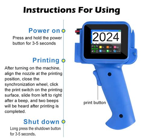 Metal Barcode Logo Batch Qr Code Plastic Card Smart Thermal Expiry Date Handheld Inkjet Printer