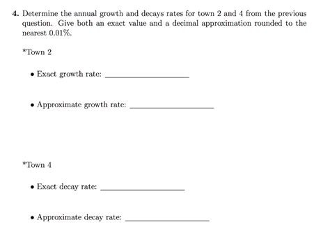 Solved 3 The Populations P Of Four Towns Are Described