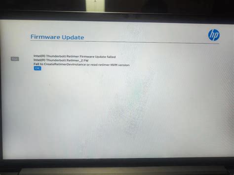 更新时提示thunderbolt Retimer Firmware Update Failed 惠普支持社区 1273472