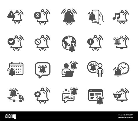 Notification Icons Alarm Clock Calendar Reminder Notification Bell Vector Stock Vector Image