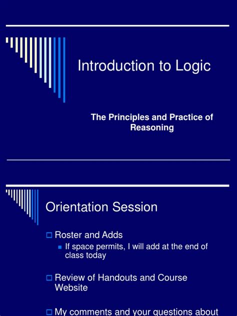 introduction to logic the principles and practice of reasoning