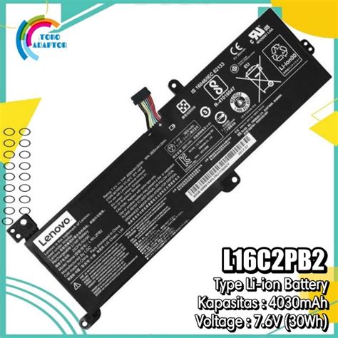 Jual Baterai Lenovo Ideapad V14 V14 IIL V14 1WL V14 IKB V14 ADA ORIGINAL Shopee Indonesia