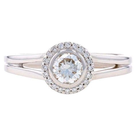 White Gold Diamond Bypass Halo Engagement Ring 14k Round 65ctw For