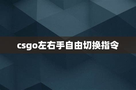 csgo左右手自由切换指令 CS2知识库 CSGO游戏攻略基地网