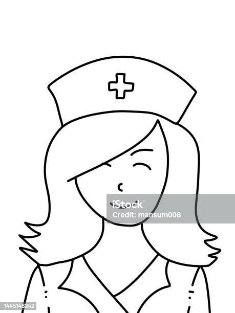 색칠을 위한 여자 만화의 흑백 검은색에 대한 스톡 벡터 아트 및 기타 이미지 검은색 귀여운 그리기 Istock