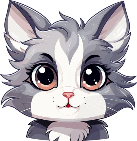 Cute Beautiful Cat Head Cartoon Art Ai Generated 27291021 Png