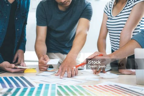 Programmer And Web Designer Ux Ui Meeting For Planing Mobile