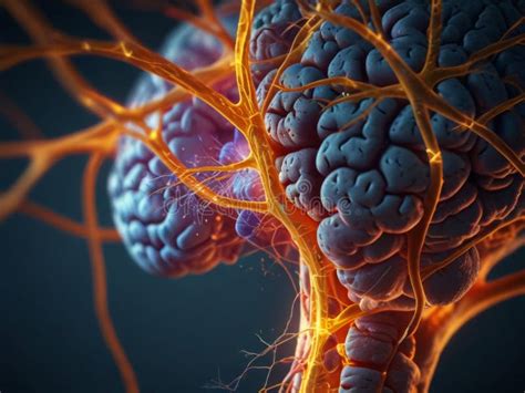Human Brain Demonstrating How Neurons Fire Close Up Generative Ai