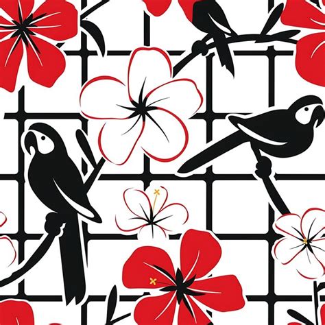Premium Photo Plumeria With Macaw Silhouette And Abstract Design With