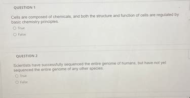 QUESTION Ceis Are Composed Of Chemicals And Both The Structure And Function Of Cells Are