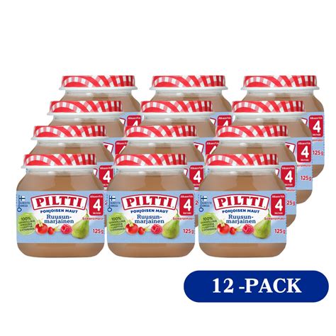 12 X Piltti 125g Pohjoisen Maut Ruusunmarjainen Marja Ja Hedelmäsose