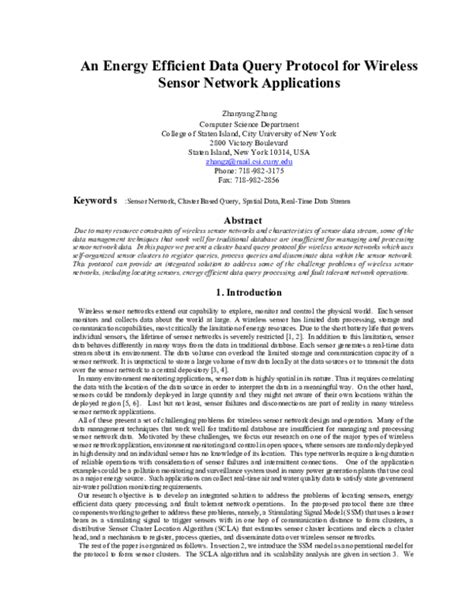 Pdf An Enery Efficient Data Query Protocol For Wireless Sensor