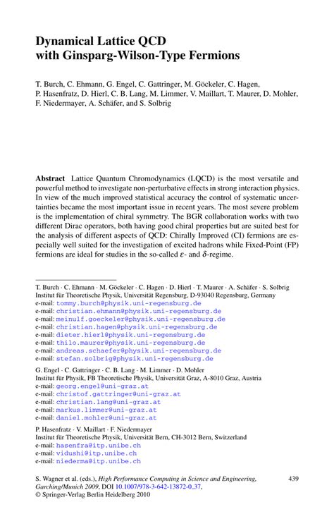 Pdf Dynamical Lattice Qcd With Ginsparg Wilson Type Fermions