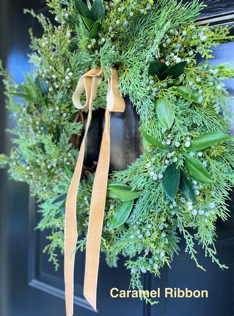 Neutral Christmas Wreath For Front Door Cedar And Juniper Winter
