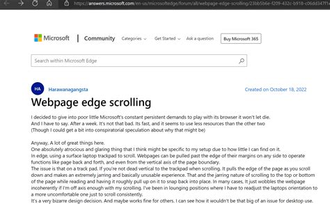 Webpage Edge Scrolling Microsoft Qanda