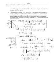 Physics Unit Lesson Exercises Docx Name Physics Unit Lesson Exercises Show