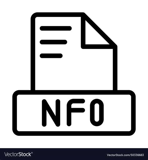 Nfo File Icon Outline Extension Icons Royalty Free Vector